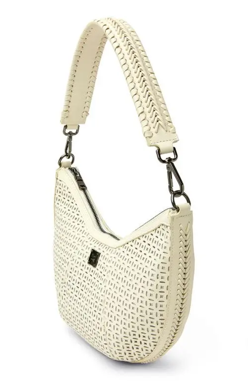 THINK ROYLN Leather Shoulder Bag - Cream Perforated Leather