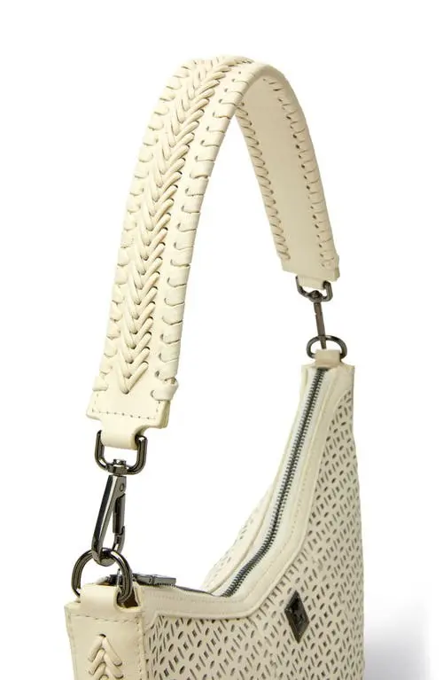THINK ROYLN Leather Shoulder Bag - Cream Perforated Leather