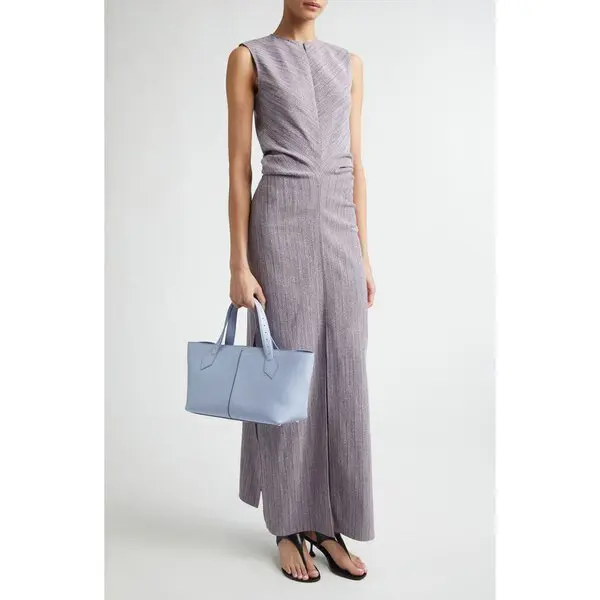 Proenza Schouler Selene Static Suiting Maxi Dress - Aubergine/white