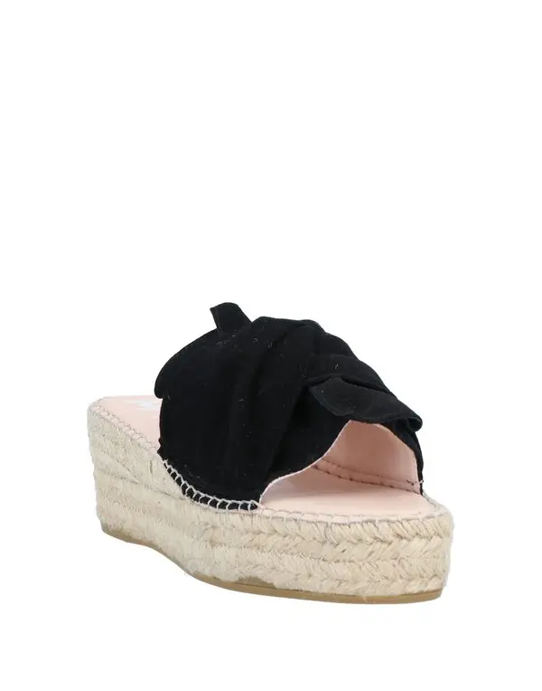 Manebí Leather Espadrille Sandals - Black