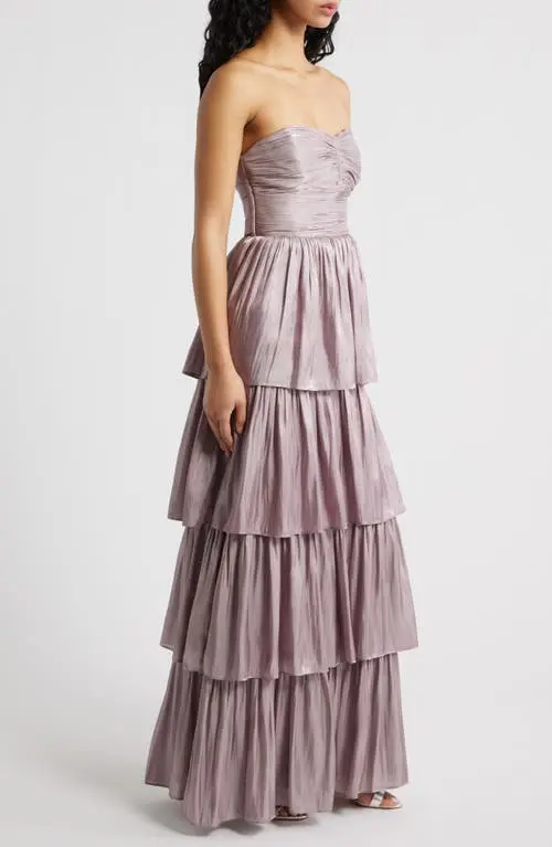 Lulus Bella Tiered Strapless Gown