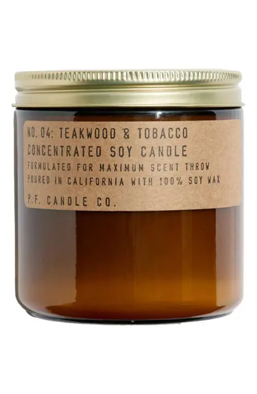 P.F. CANDLE CO. Teakwood & Tobacco Soy Candle - Brown