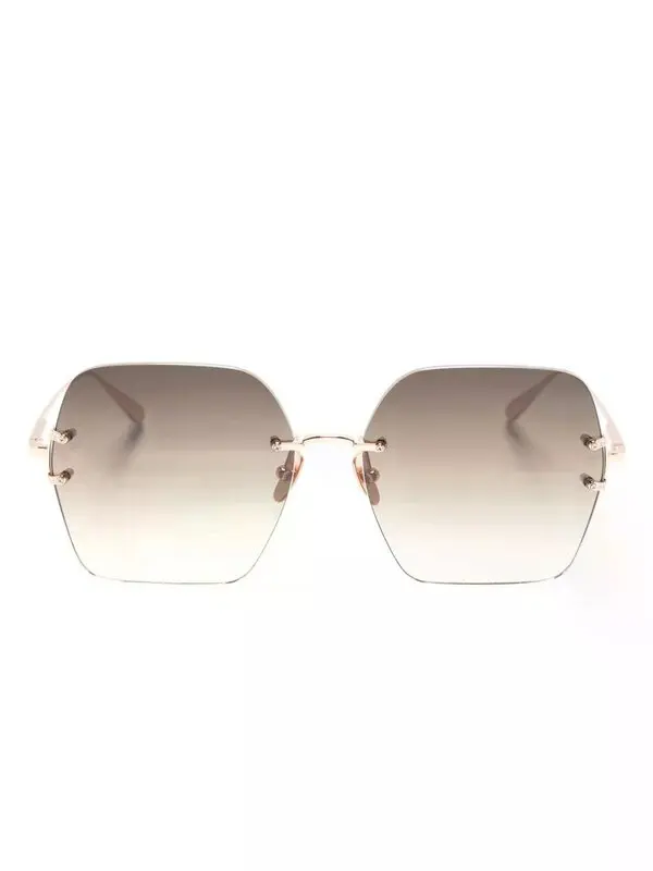 Linda Farrow Carina Oversized Rimless Sunglasses - Brown