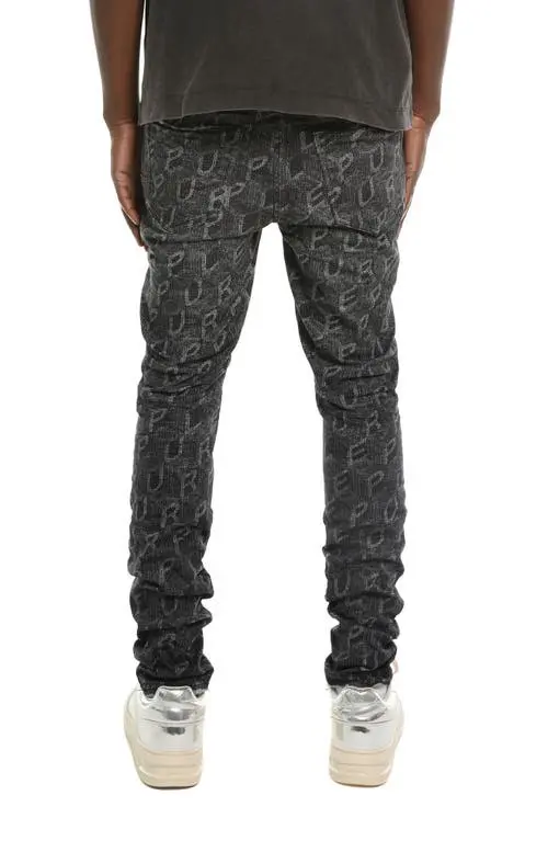 PURPLE BRAND Monogram Print Skinny Jeans