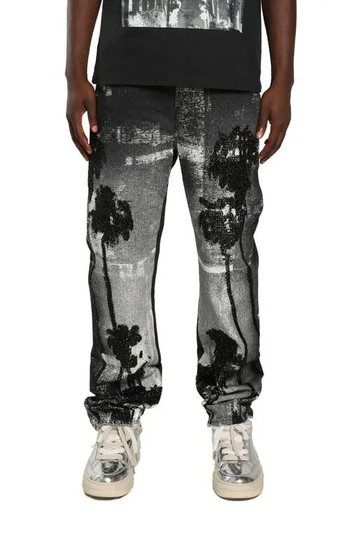 PURPLE BRAND Beaded Palm Jeans - Black