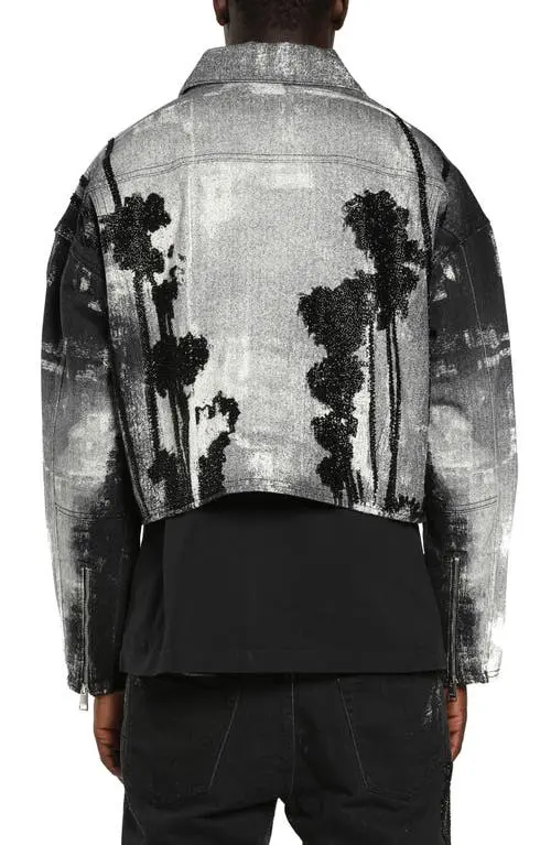 PURPLE BRAND Carpenter Beaded Denim Jacket