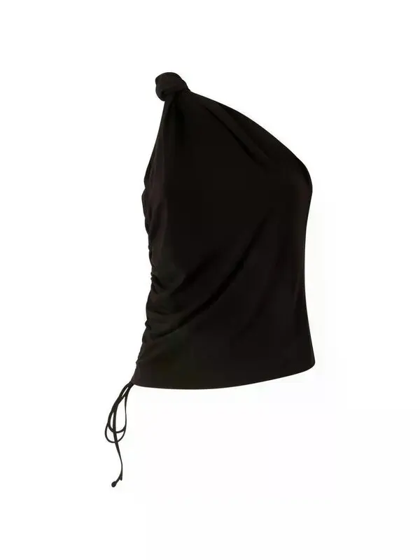 Pinko One-shoulder Ruched Top - Black