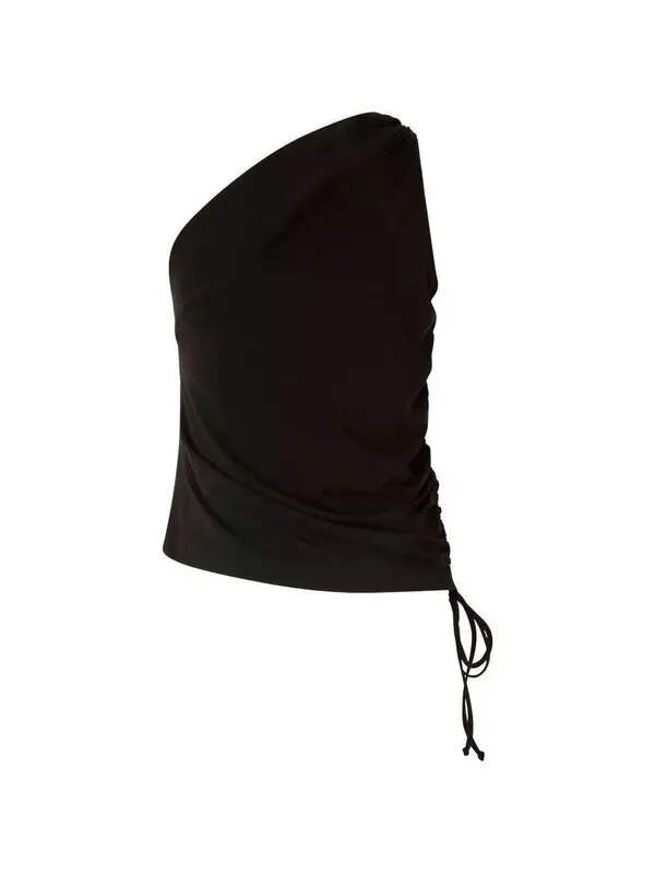 Pinko One-shoulder Ruched Top - Black
