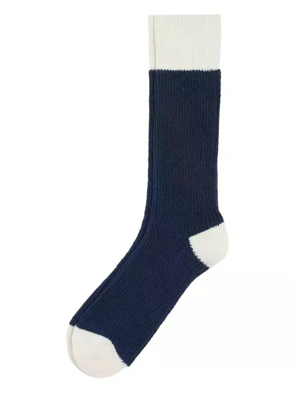 AMI Paris Cotton Blend Crew Socks - Blue