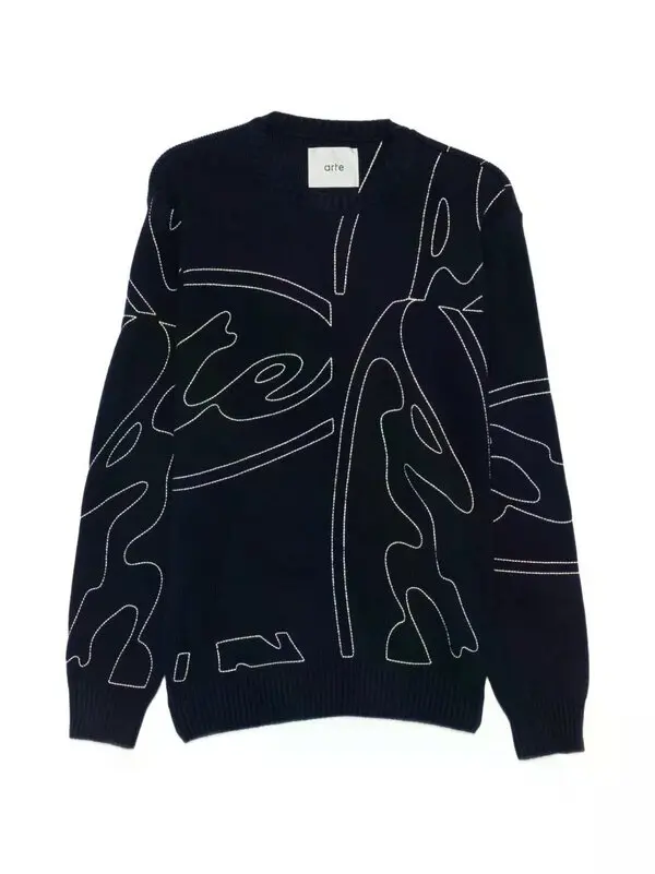 ARTE ANTWERP Crew-neck Sweater With Ribbed Trim