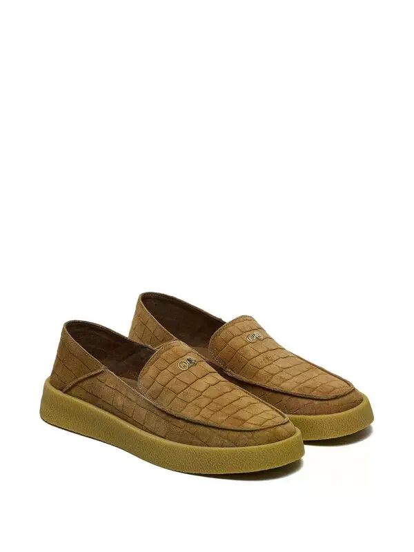 HIDE&JACK Croc-effect Loafers - Neutrals