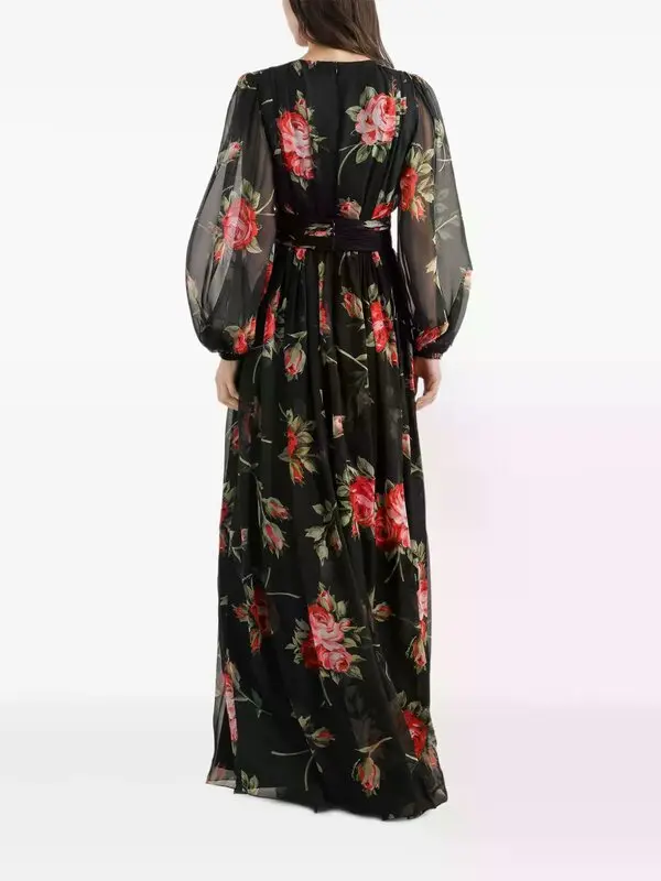 Dolce & Gabbana Floral Long Sleeve Maxi Dress