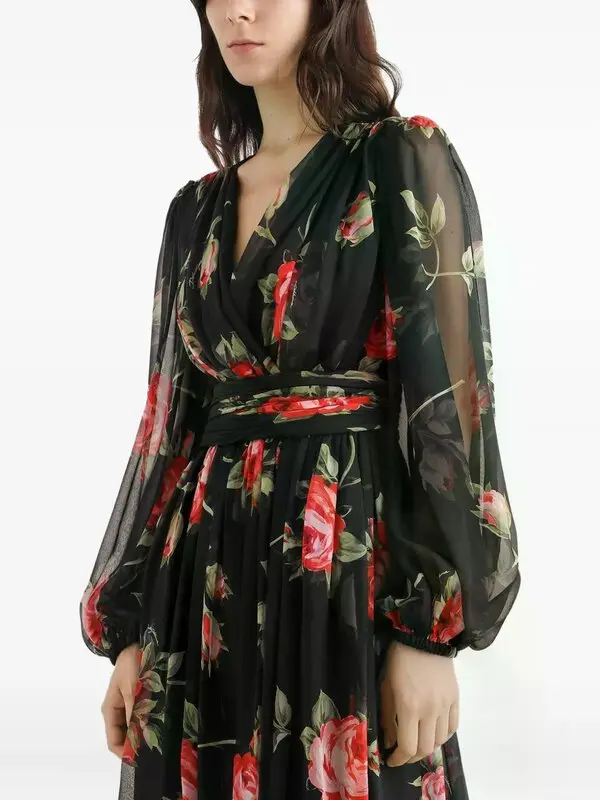 Dolce & Gabbana Floral Long Sleeve Maxi Dress