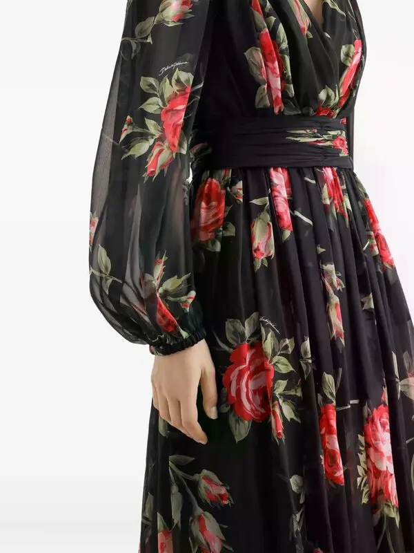 Dolce & Gabbana Floral Long Sleeve Maxi Dress