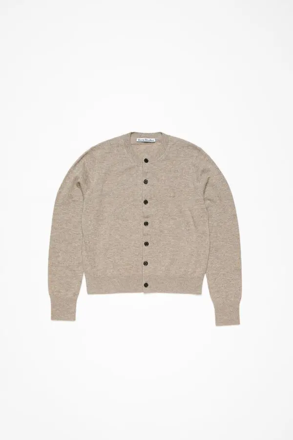 Acne Studios Fitted Yak Wool Cardigan - Greige Melange