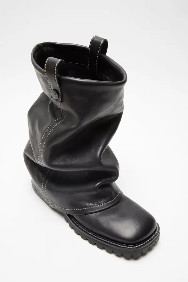 Acne Studios Folded Leather Mid-calf Boots