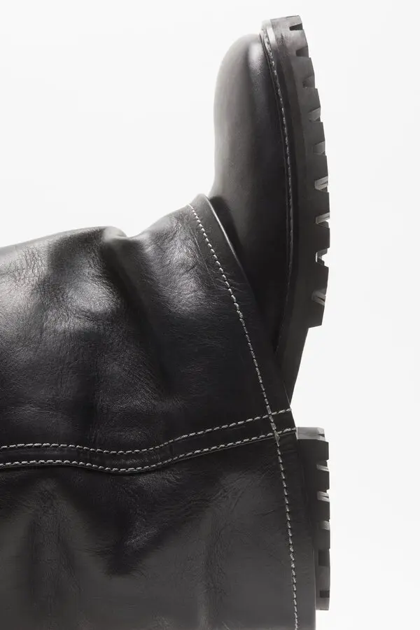 Acne Studios Folded Leather Mid-calf Boots