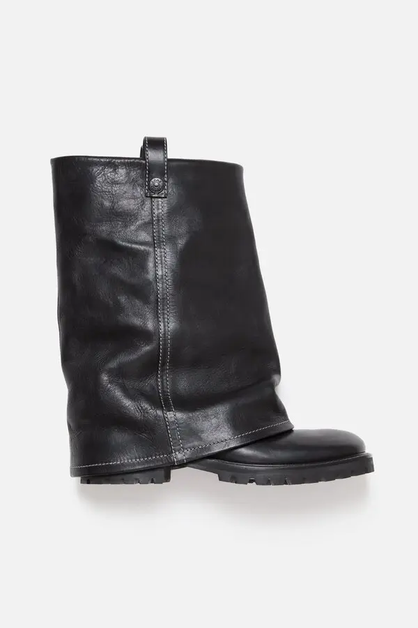 Acne Studios Folded Leather Mid-calf Boots