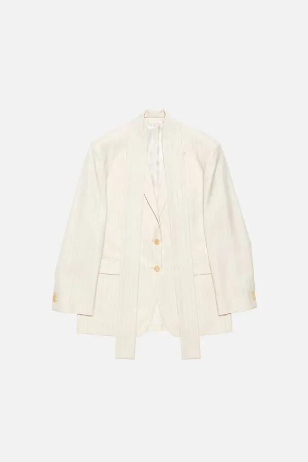 Acne Studios Pinstripe Blazer With Scarf