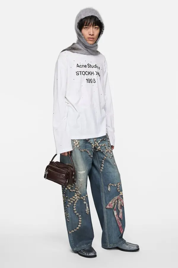Acne Studios Rhinestone Logo T-shirt