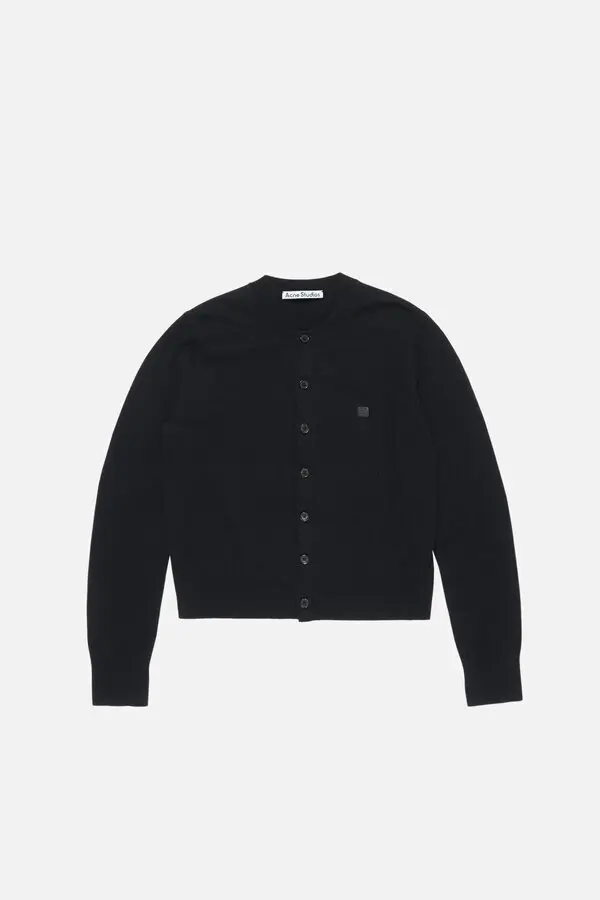 Acne Studios Fitted Cardigan In Yak Wool Blend - Black