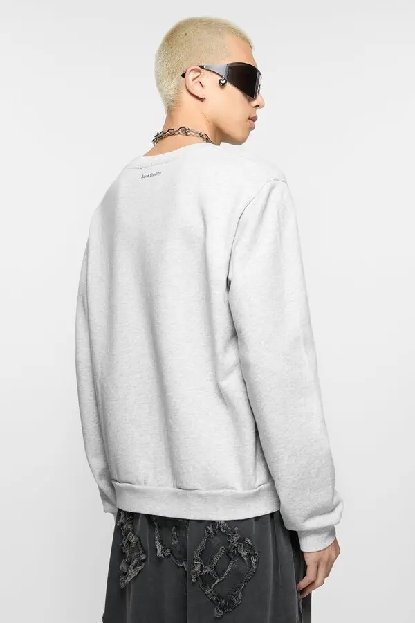 Acne Studios Fleece Face Logo Sweatshirt - Pale Grey Melange