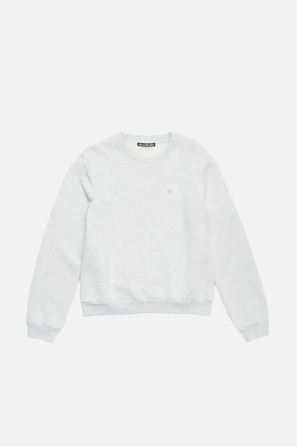 Acne Studios Fleece Face Logo Sweatshirt - Pale Grey Melange