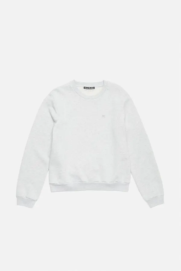 Acne Studios Fleece Face Logo Sweatshirt - Pale Grey Melange
