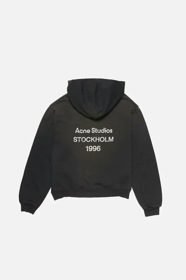 Acne Studios Fleece Logo Hoodie - Black