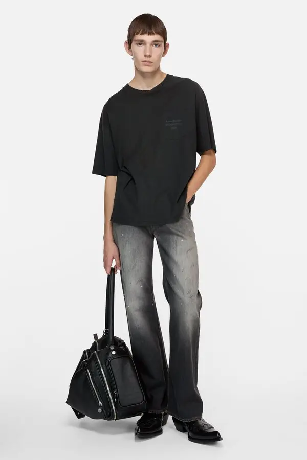 Acne Studios Logo T-shirt Relaxed Fit - Black