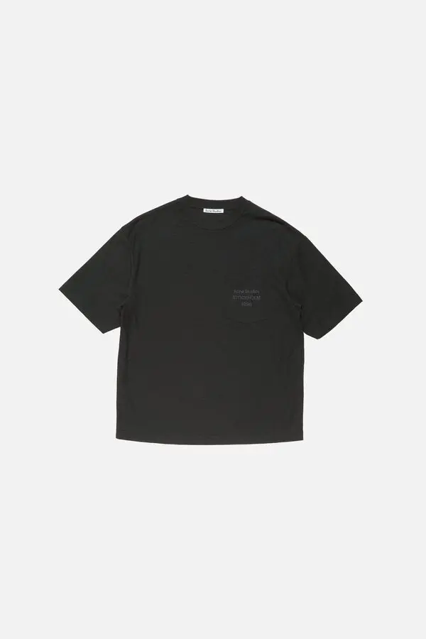 Acne Studios Logo T-shirt Relaxed Fit - Black