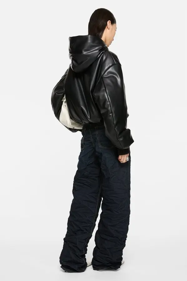 Acne Studios Faux Leather Jacket With Hood