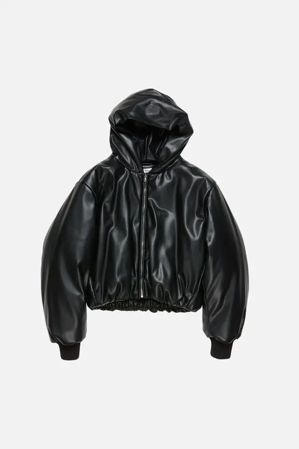 Acne Studios Faux Leather Jacket With Hood