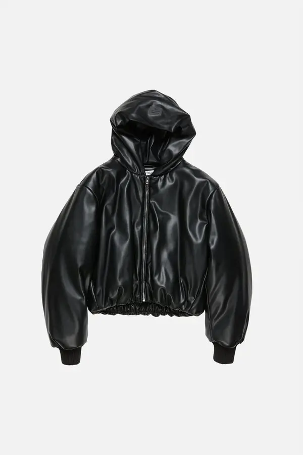Acne Studios Faux Leather Jacket With Hood