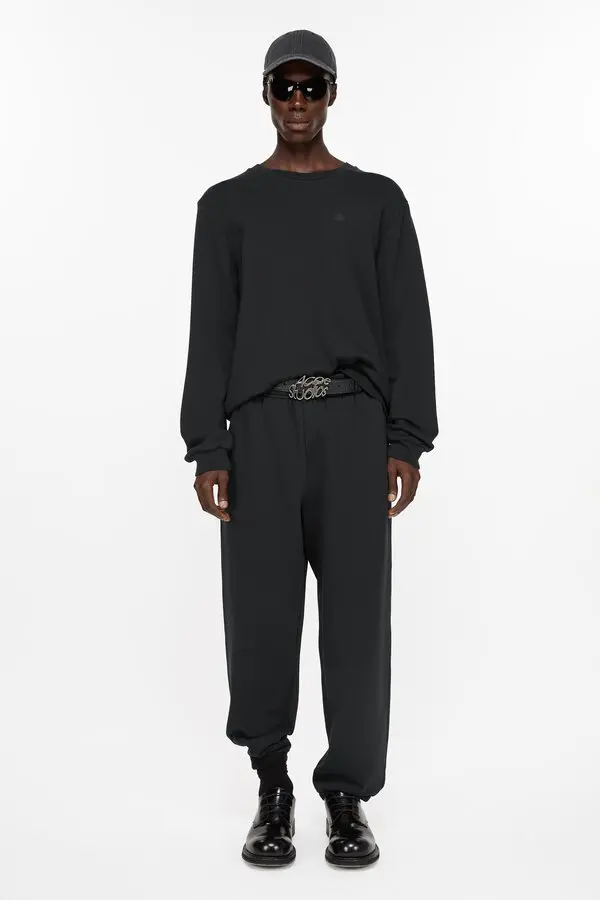 Acne Studios Fleece Face Logo Sweatshirt - Black