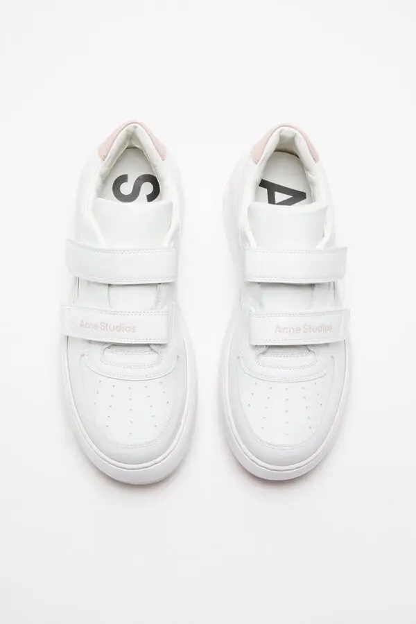 Acne Studios Velcro Strap Platform Sneakers - Optic White,pink