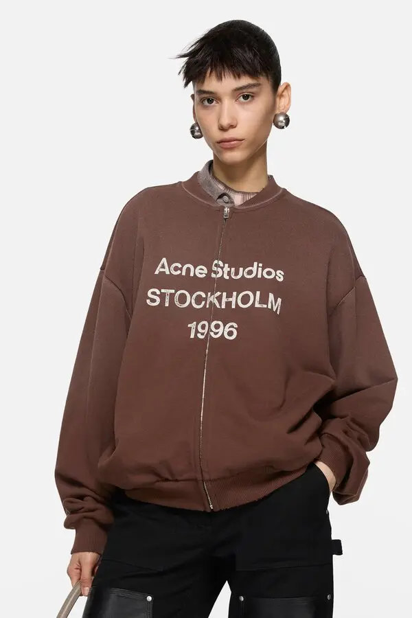 Acne Studios Washed Zip-up Cardigan - Chocolate Brown