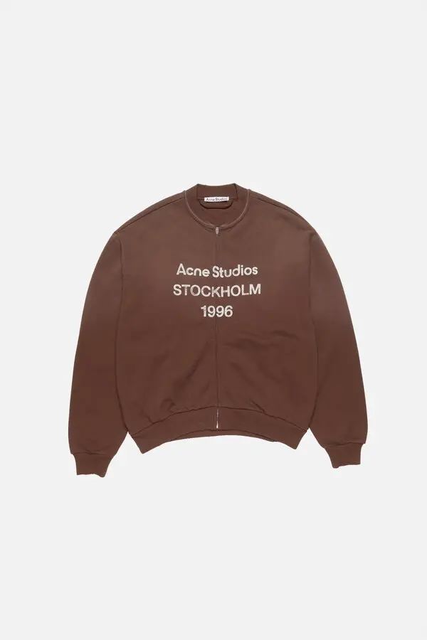 Acne Studios Washed Zip-up Cardigan - Chocolate Brown