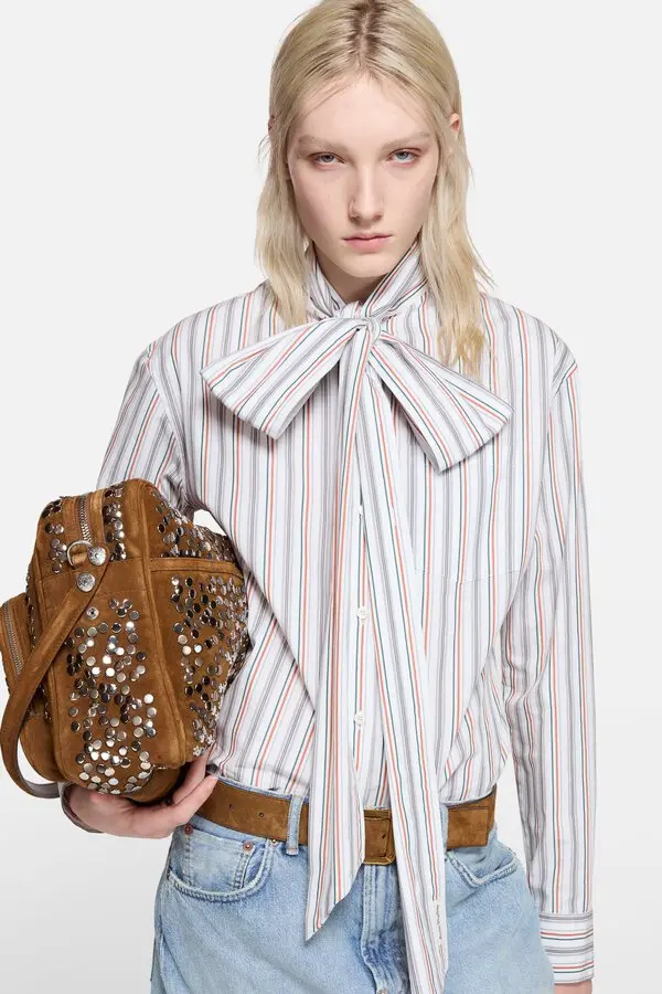 Acne Studios Striped Blouse With Scarf