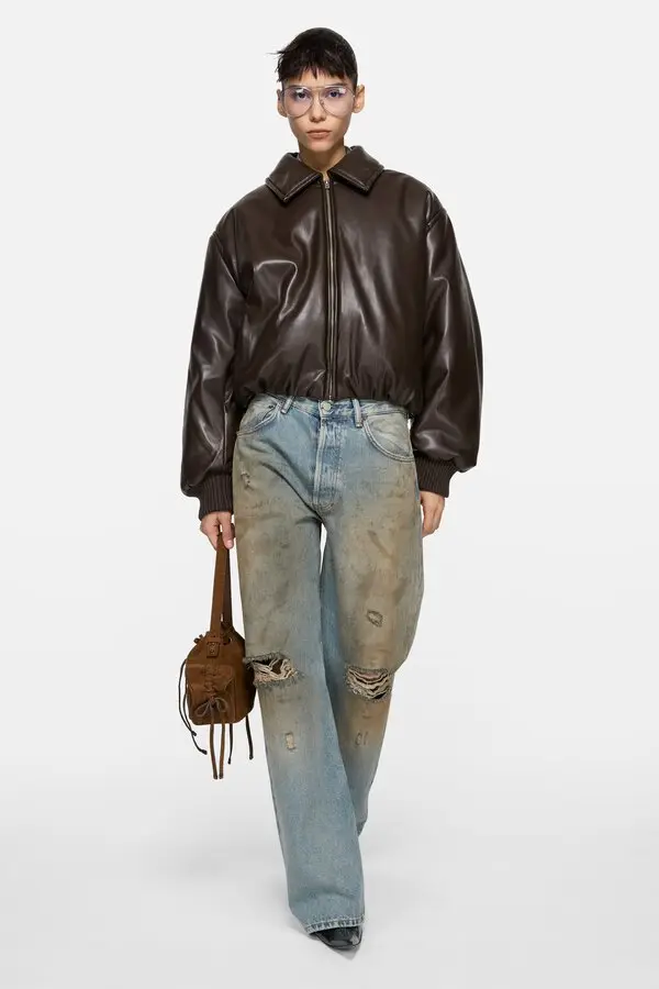 Acne Studios Faux Leather Bomber Jacket