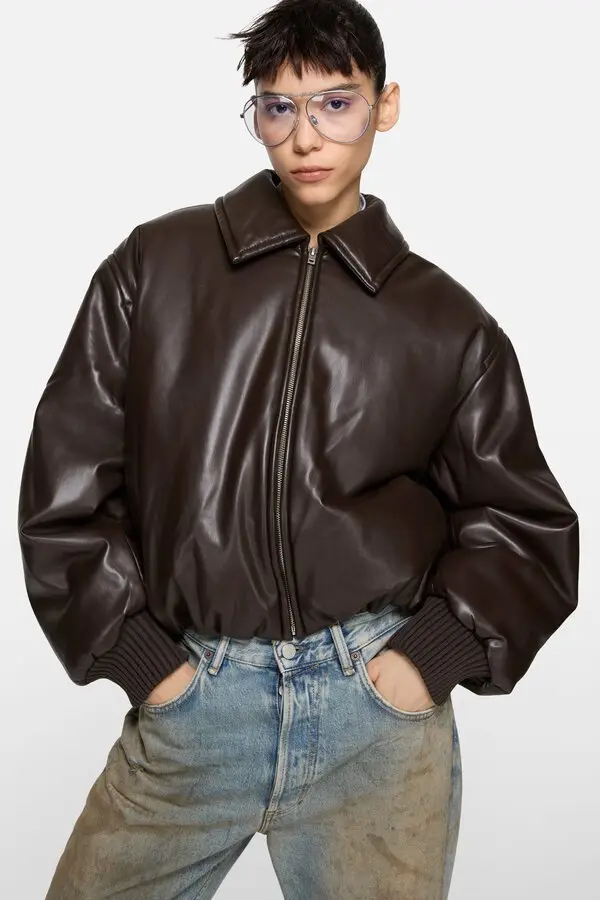 Acne Studios Faux Leather Bomber Jacket