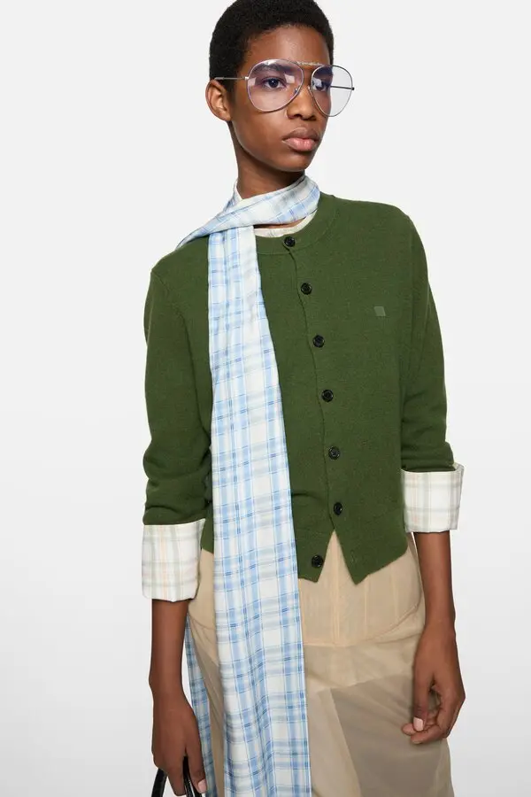 Acne Studios Fitted Yak Wool Cardigan - Bottle Green