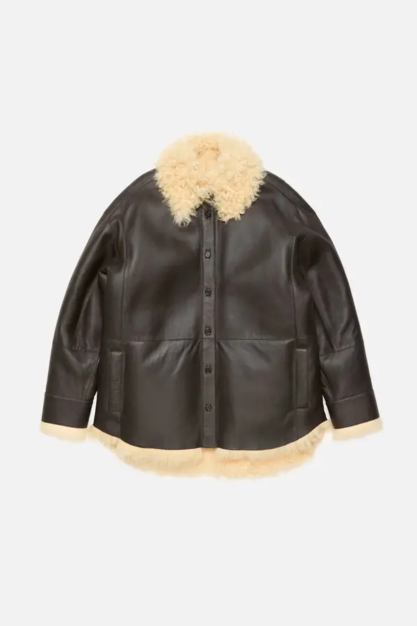 Acne Studios Shearling-lined Leather Shirt Jacket