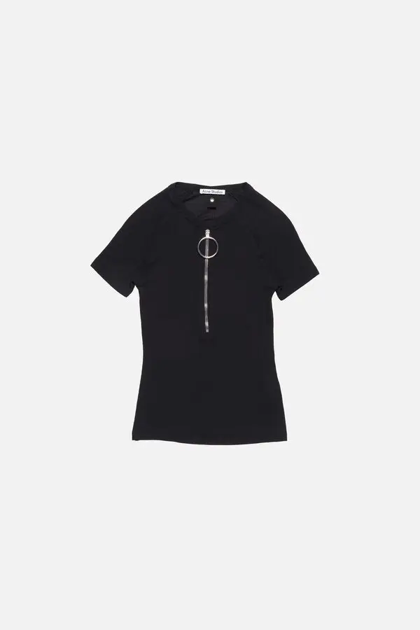 Acne Studios Ribbed T-shirt With Zip