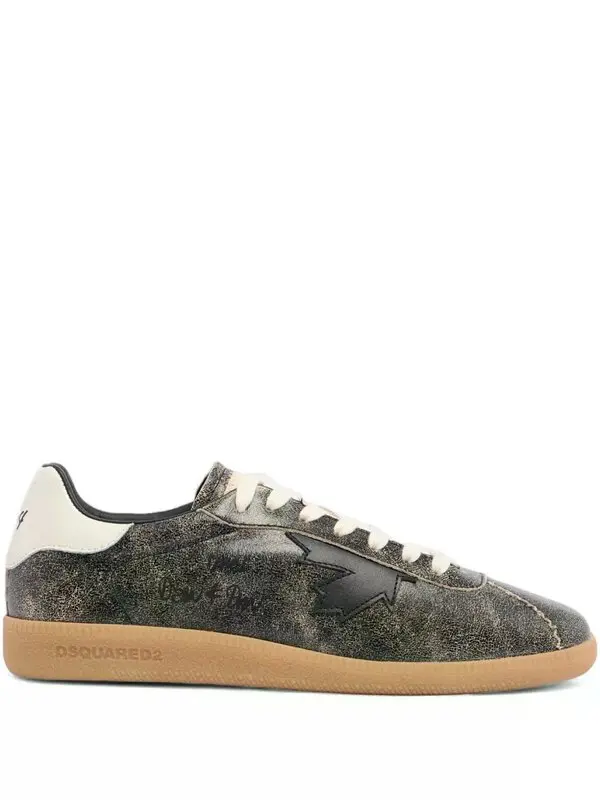 Dsquared2 Cracked Leather Low Top Sneakers