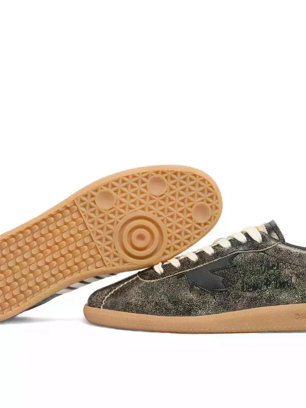 Dsquared2 Cracked Leather Low Top Sneakers
