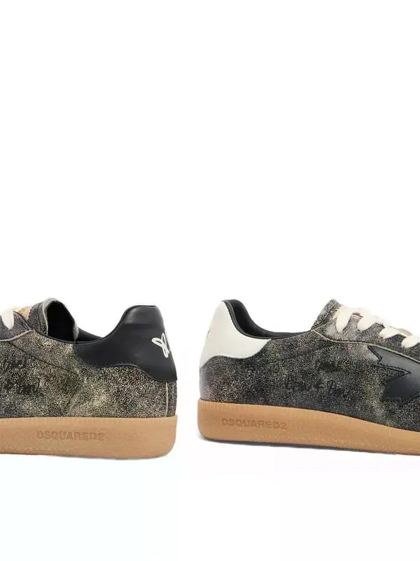 Dsquared2 Cracked Leather Low Top Sneakers