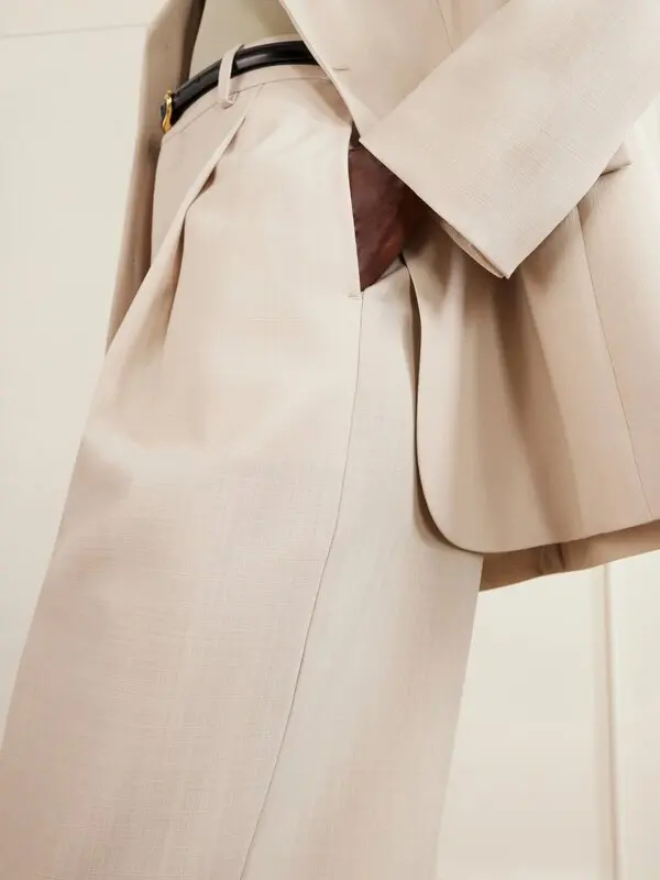 Wardrobe.NYC Pleated Wide-leg Wool Trousers