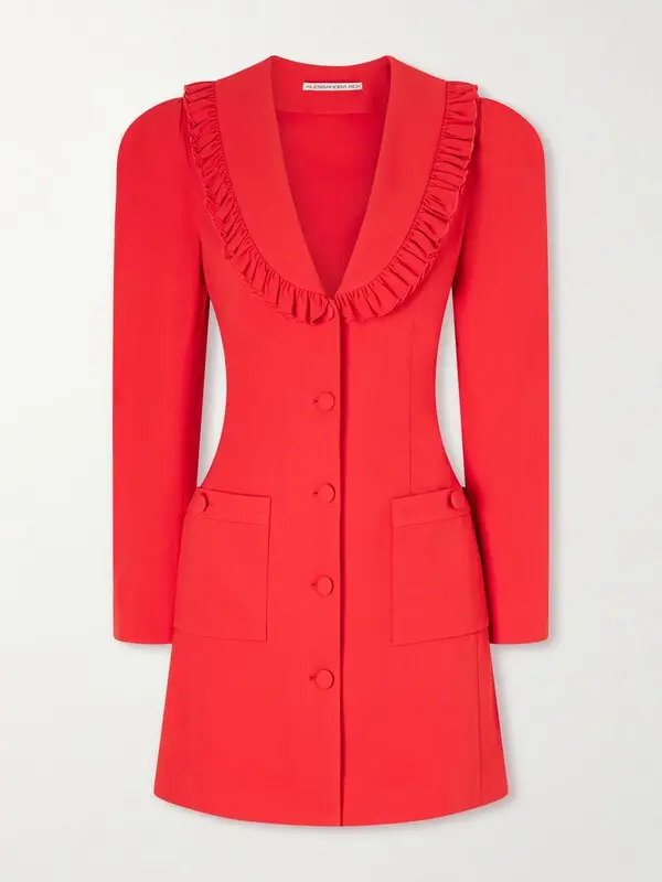 Alessandra Rich Ruffled Cady Mini Dress