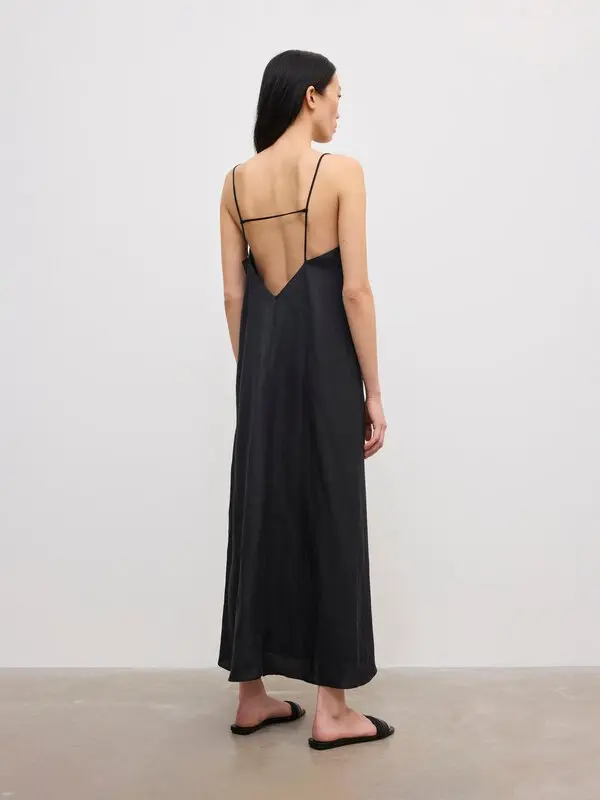HOUSE OF DAGMAR Waterfall Midi Dress - Black